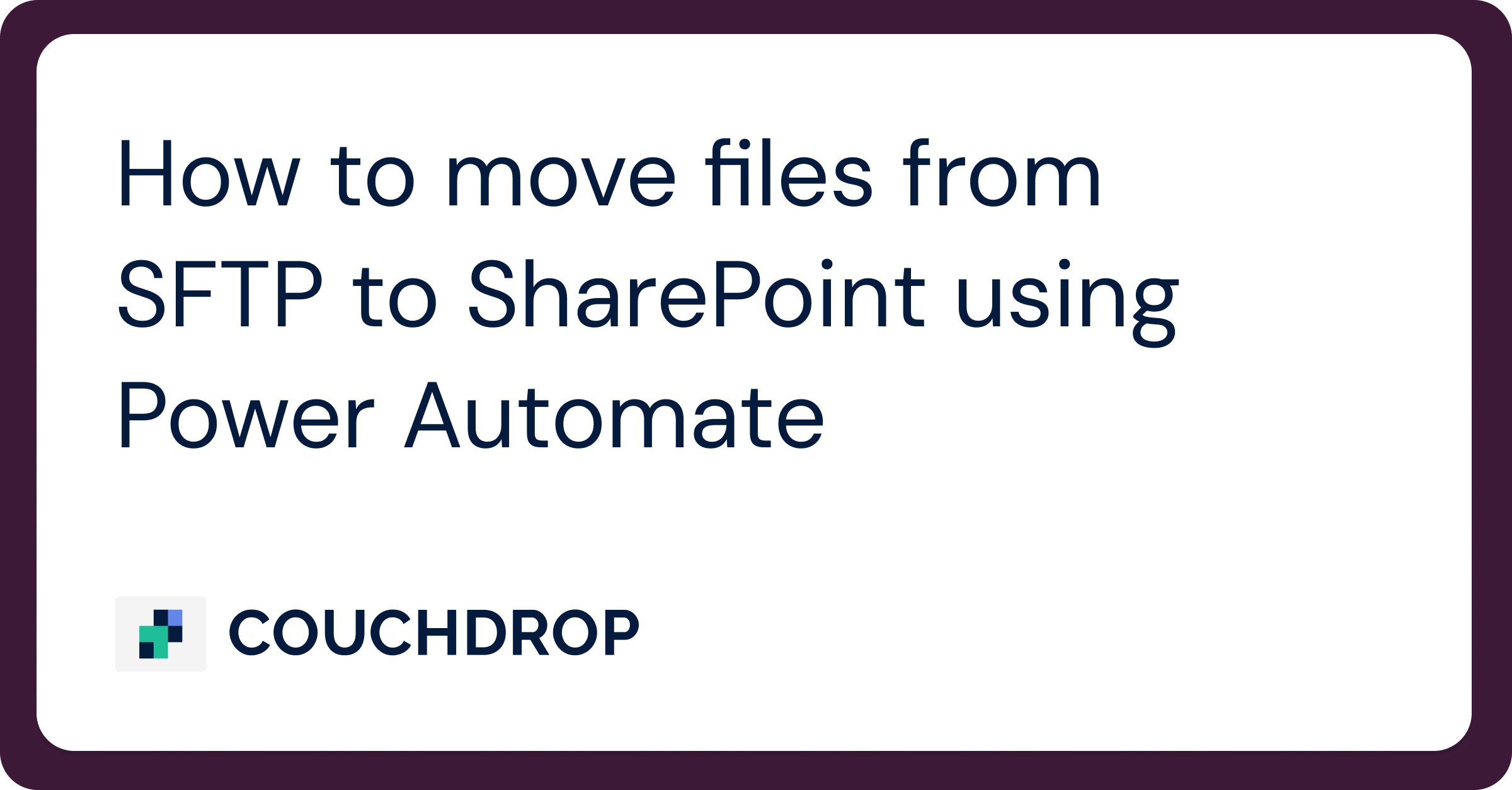 How to move files from SFTP to SharePoint using Power Automate